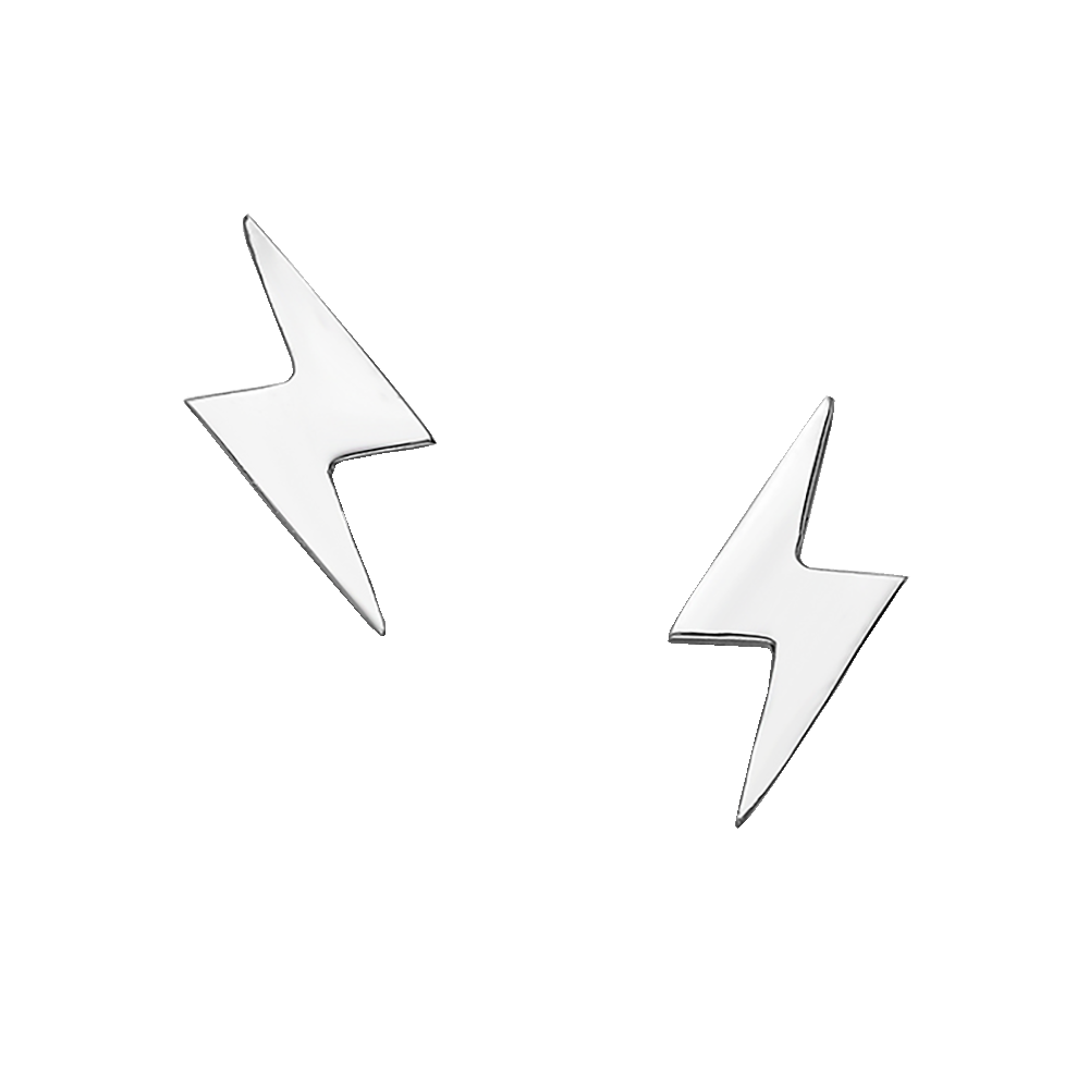 925 Lightning Bolt Ear Studs – Queen Of Steel