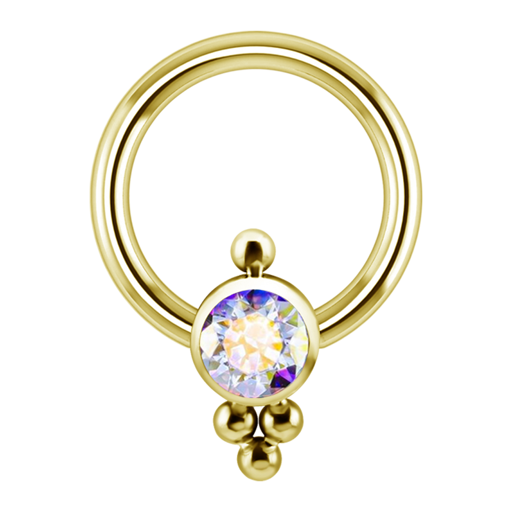 Jewelled Cluster Disc Closure Ring – Queen Of Steel