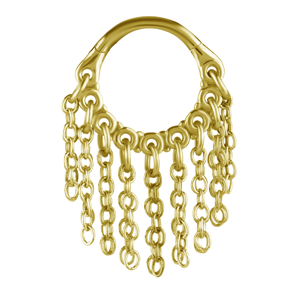 Hinged Ring with Chain Dangles – Queen Of Steel